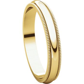 Carina Gems. 14K Gold 3mm Milgrain Wedding Band